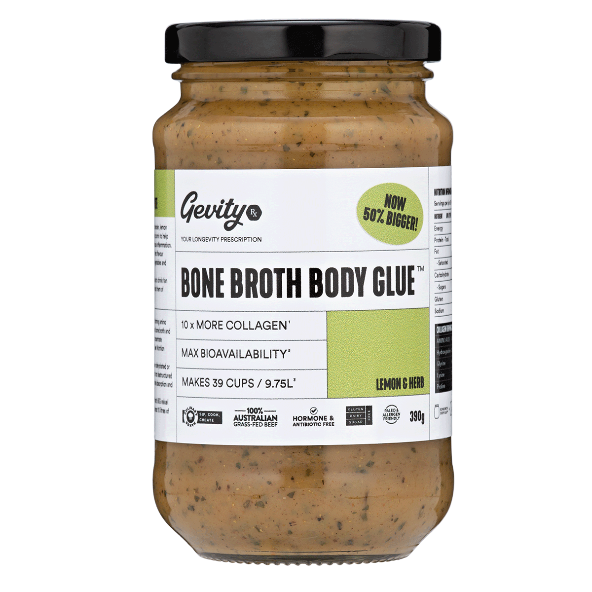 Bone Broth - Lemon & Herb (Jar) – Bottoms Up Colonics Pty Ltd
